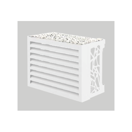 Cache bloc extérieur clim design WPC blanc durable Antares